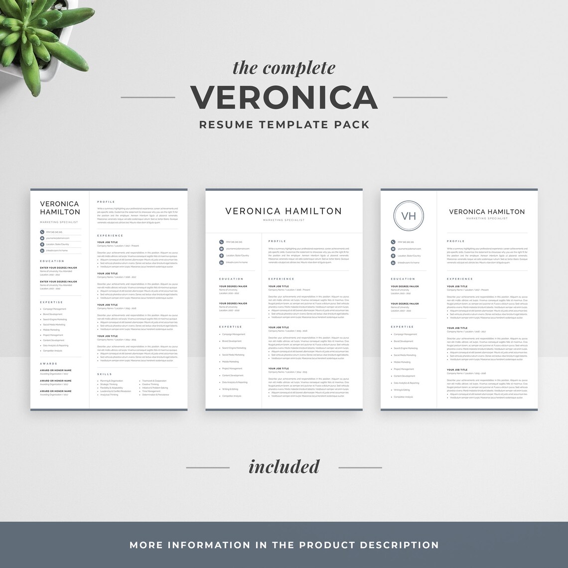 Professional CV Template With Photo | Modern Photo Resume Design for ...