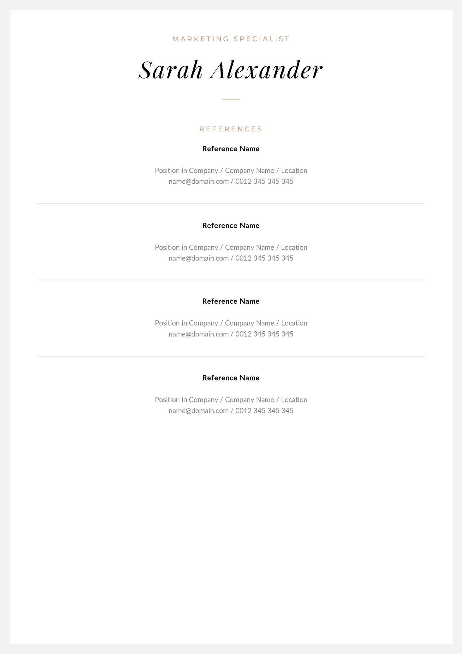 Modern Resume Template for Word Chic CV Design Legal, Executive, Nurse ...