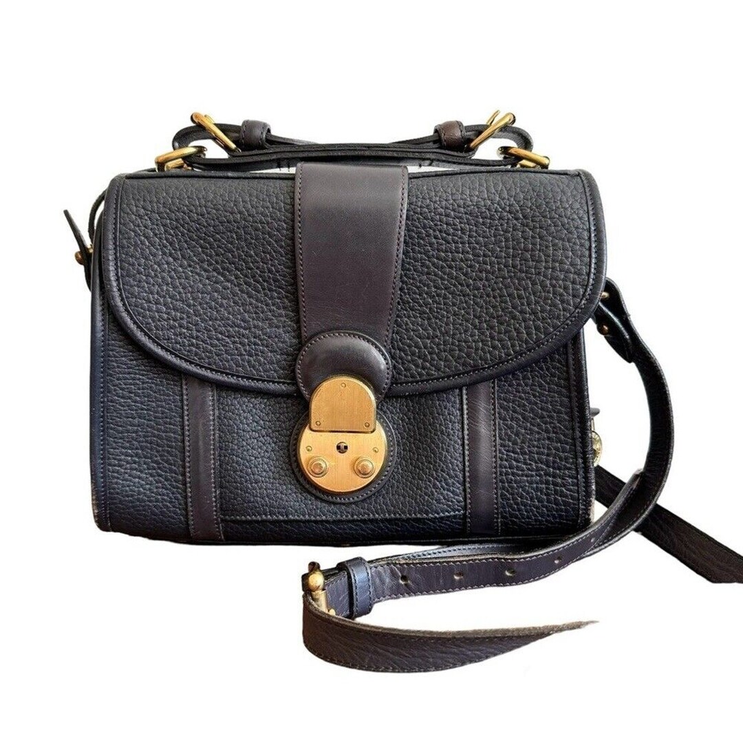 Rare Vintage Dooney & Bourke Lockhart Navy Blue Leather Crossbody Bag ...