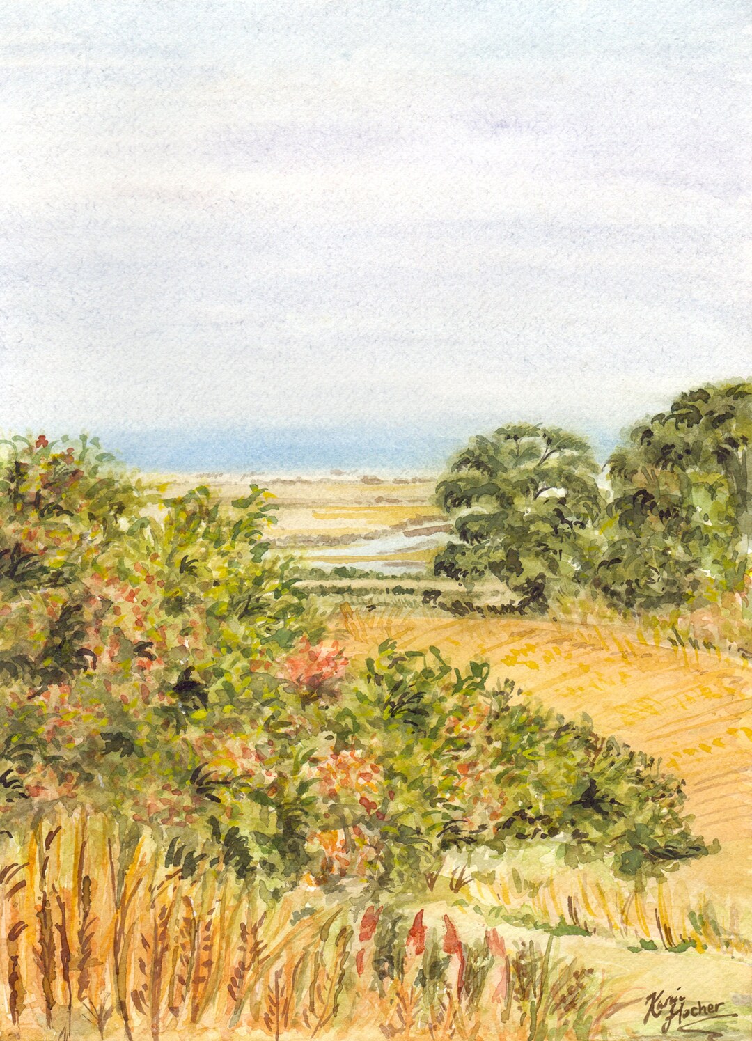 Norfolk Coast Watercolor Print – Cley-next-the-sea Landscape - Etsy