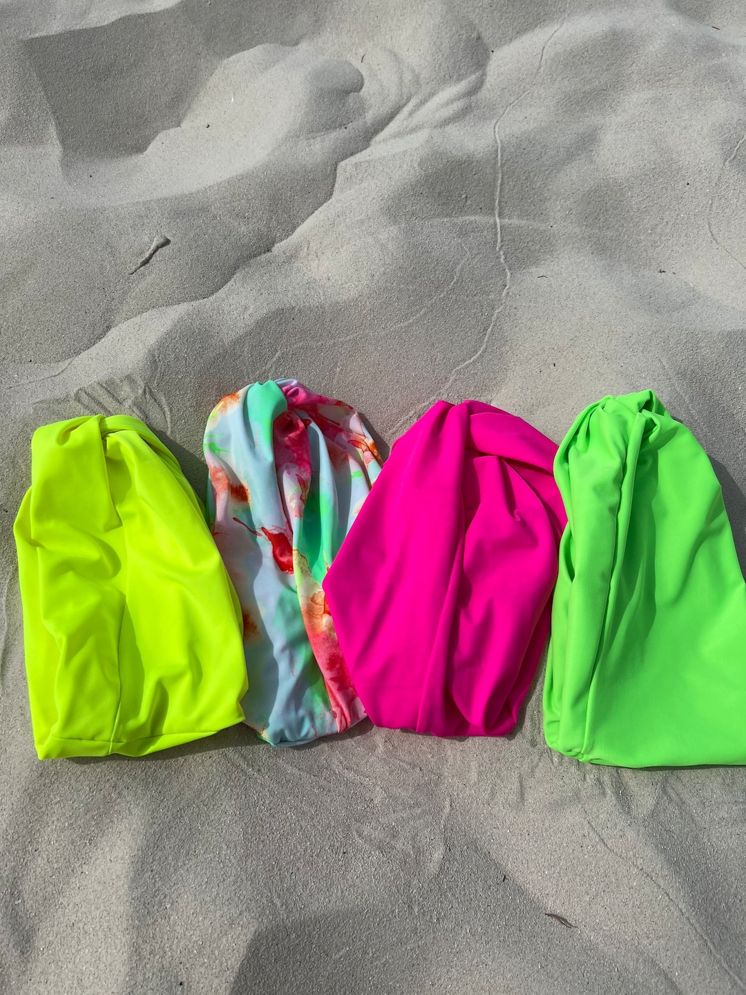 Neon Swim Turban Cap - Etsy