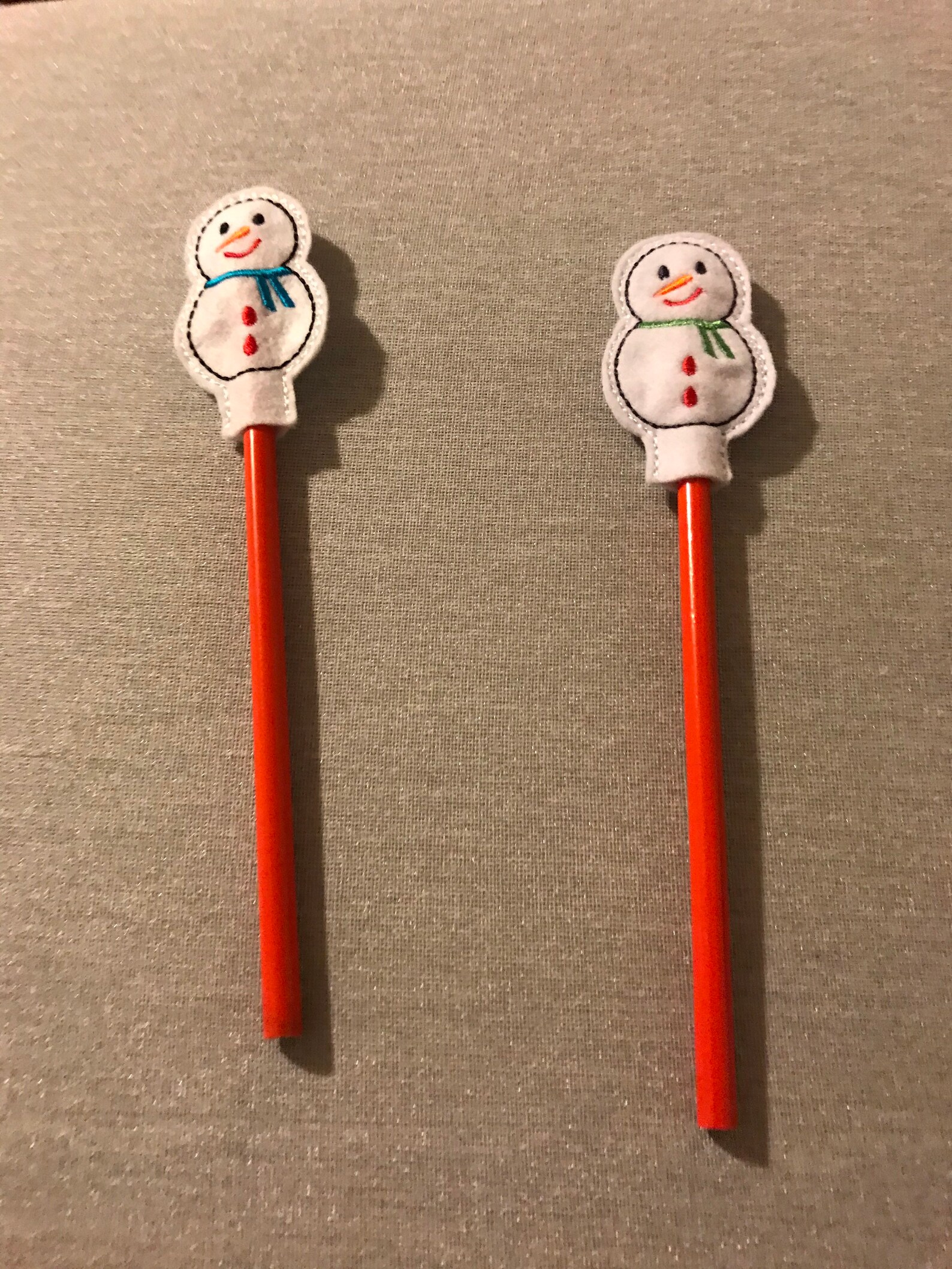 Pencil Topper Snowman Pencil Cover Festive Topper - Etsy