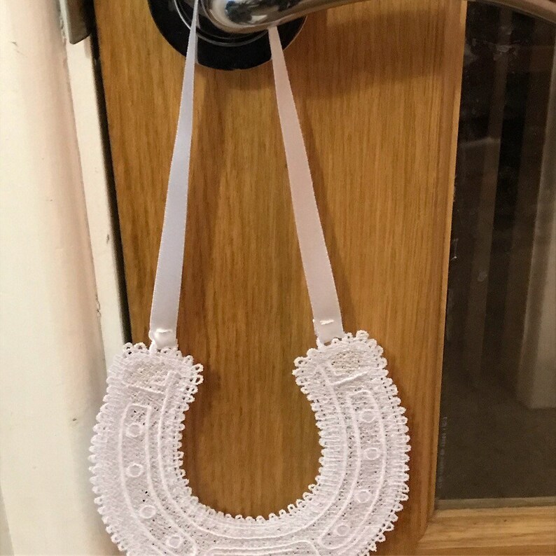 Wedding Horseshoe - Lace - Good Luck - Bride Present - Good Luck ...