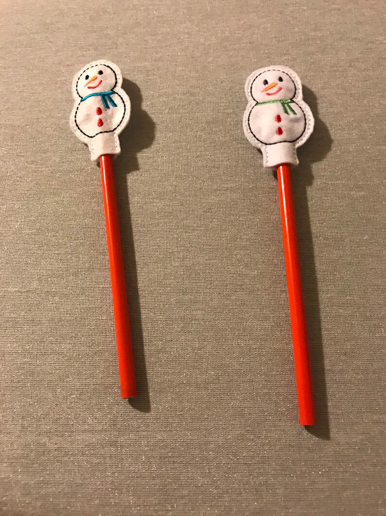 Pencil Topper - Snowman - Pencil Cover - Festive Topper - Etsy