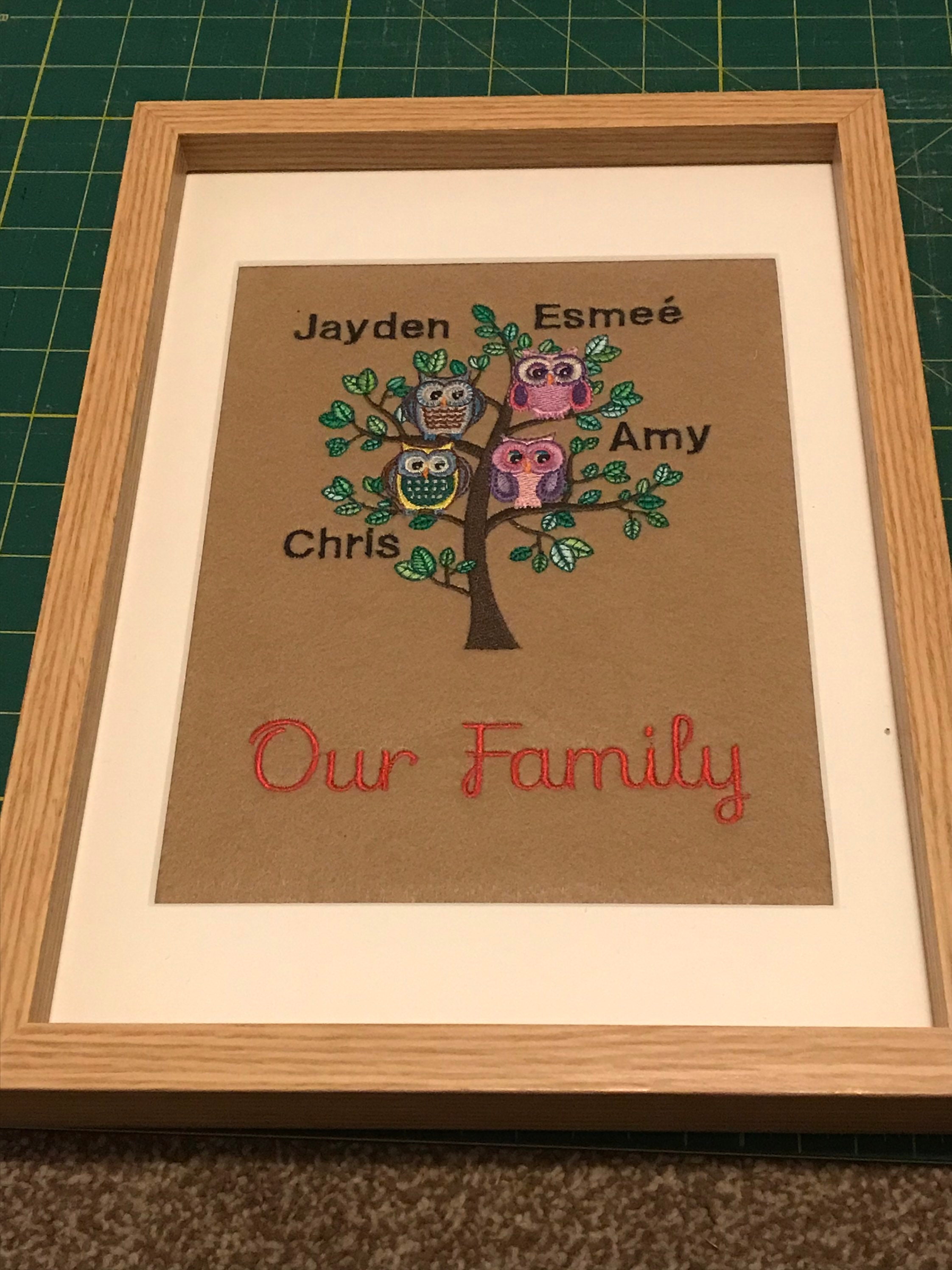 Owl Family Tree Mothers Day Birthday Anniversary Personalised ...