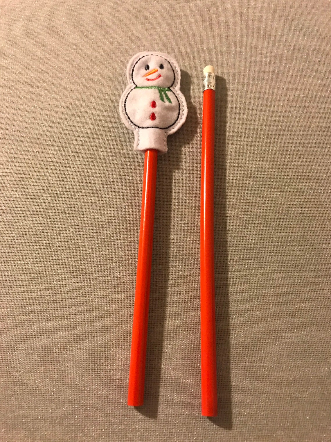 Pencil Topper - Snowman - Pencil Cover - Festive Topper - Etsy
