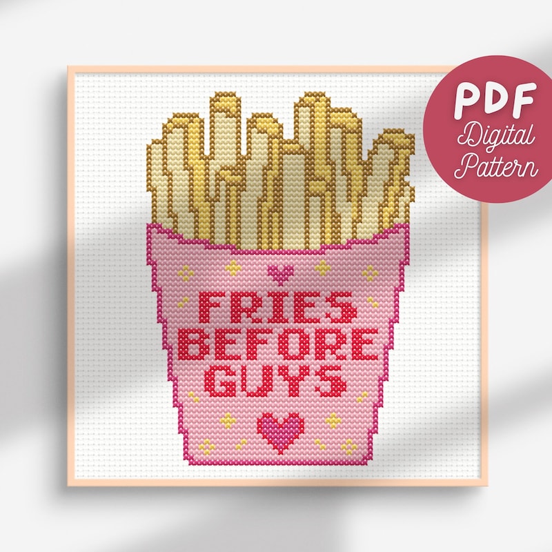 French Fries Cross Stitch - Etsy