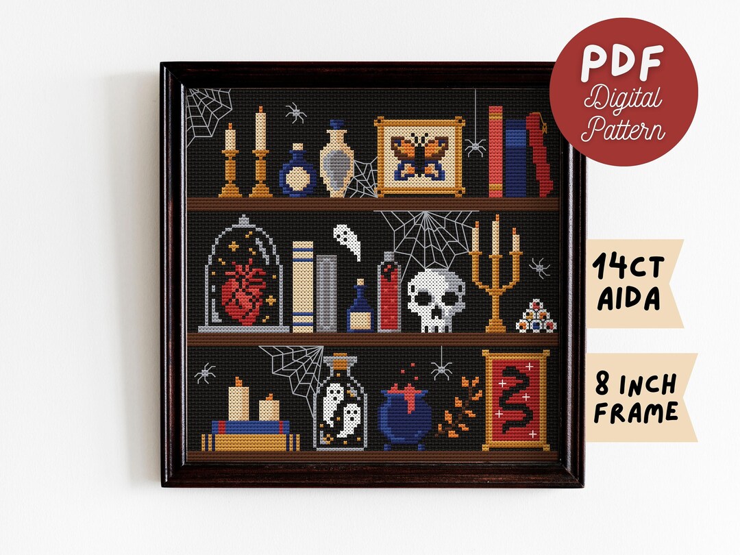 Witchy Cross Stitch, Gothic Cross Stitch Pattern, Modern Cross Stitch ...