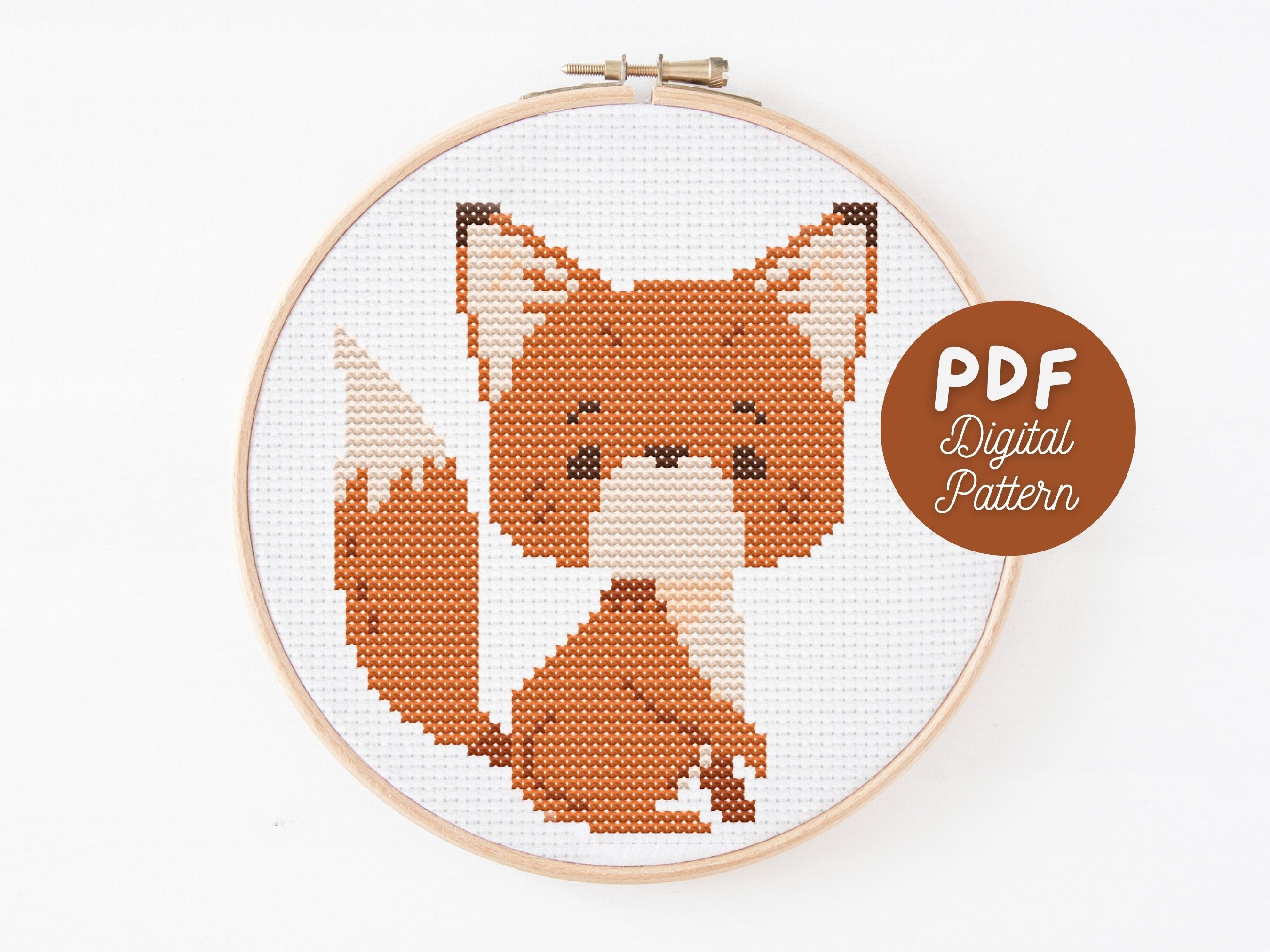 Baby Fox Cross Stitch Pattern Modern Cross Stitch Cute - Etsy