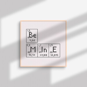 Be Mine Chemistry Cross Stitch Pattern: Beginner Valentine's Day ...