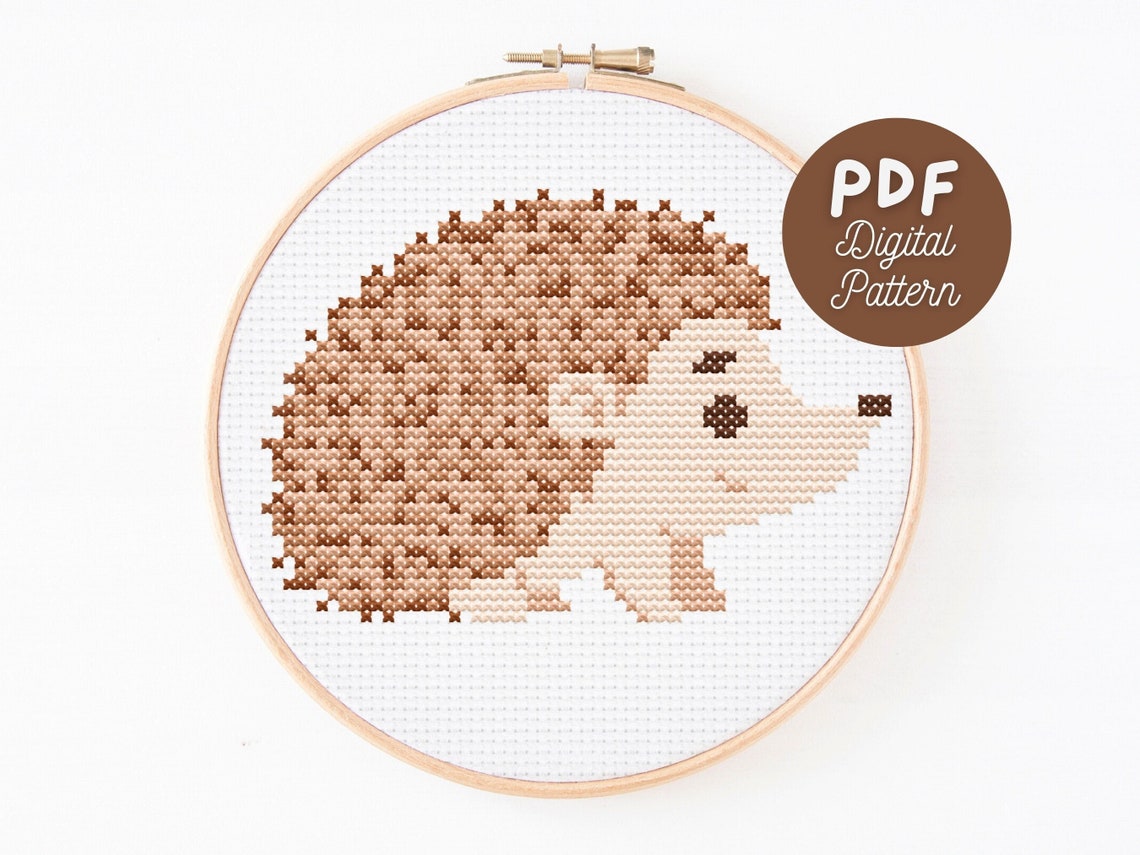 Hedgehog Cross Stitch Pattern Modern Cross Stitch Baby Animal Cross ...