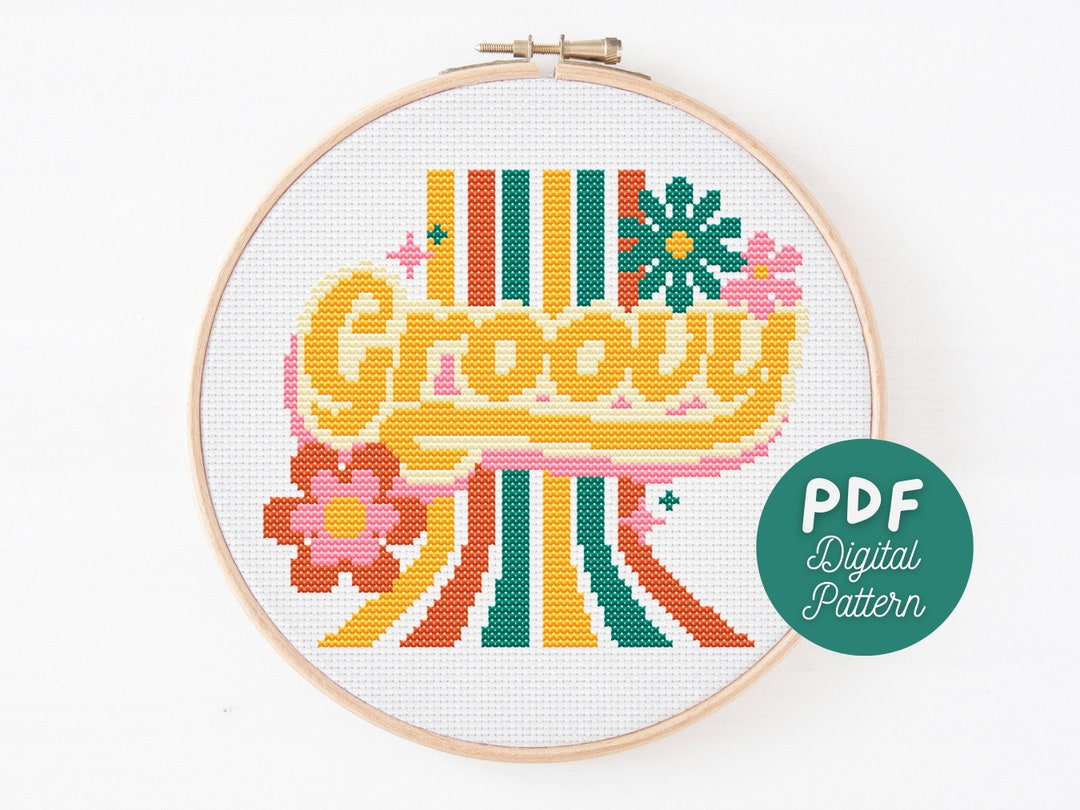 Groovy Cross Stitch Pattern | Vintage Cross Stitch Pattern | Retro ...