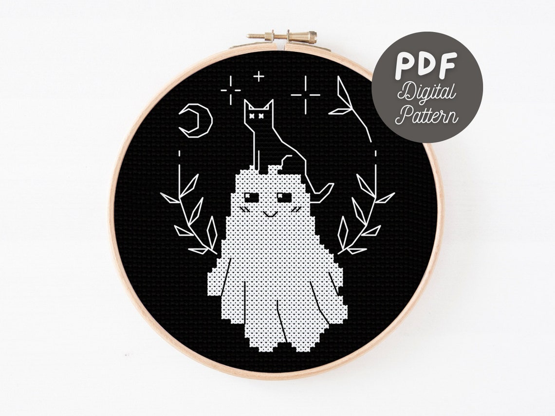 Gothic Cross Stitch Pattern Ghost Cross Stitch Modern Cross Stitch ...