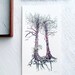 Twisted Timbers - Original Watercolor Tree Painting, Pine Tree Wall Art ...