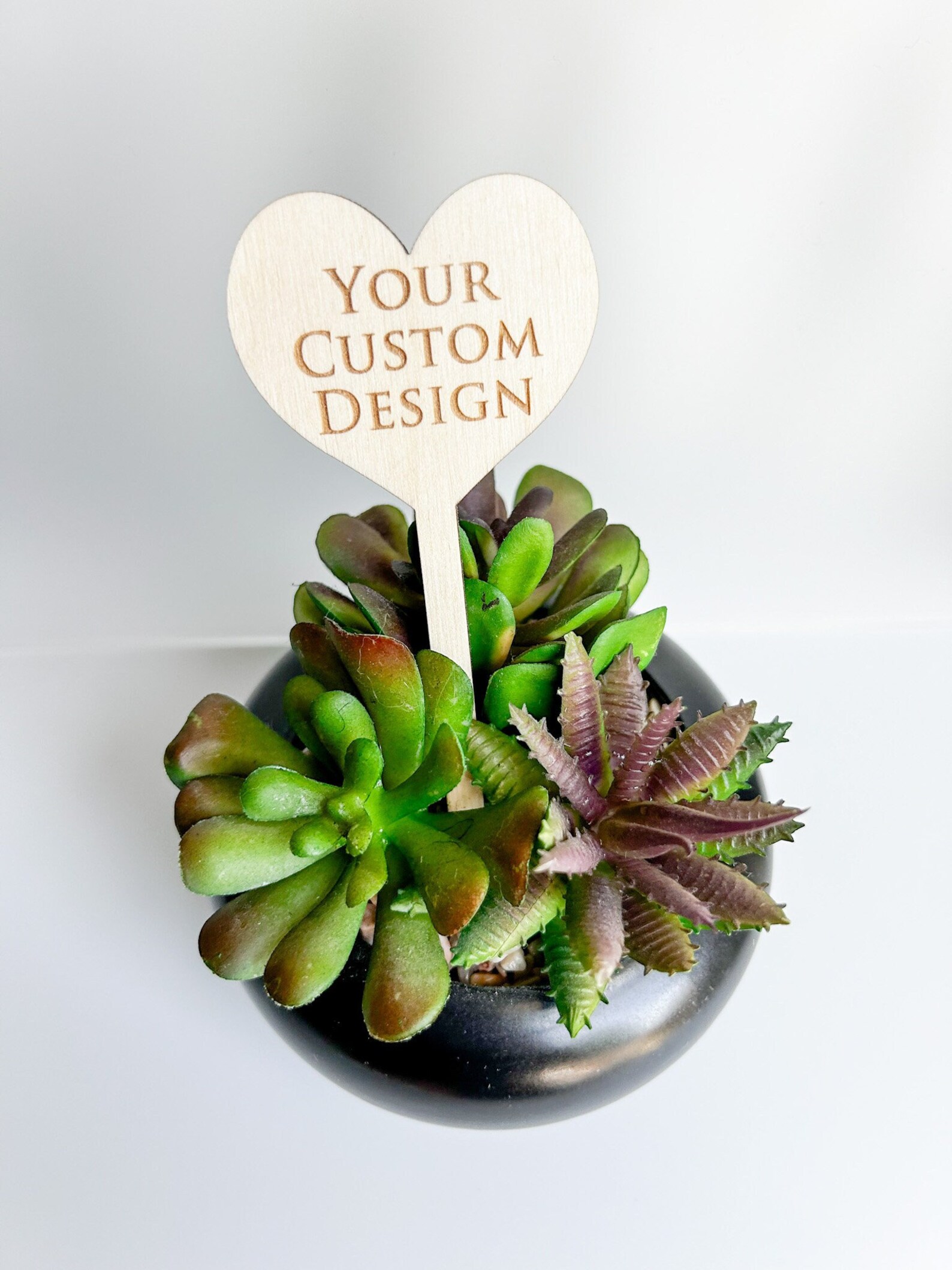 Custom Plant Stake Heart | Personalized Baby Shower Plant Stake ...