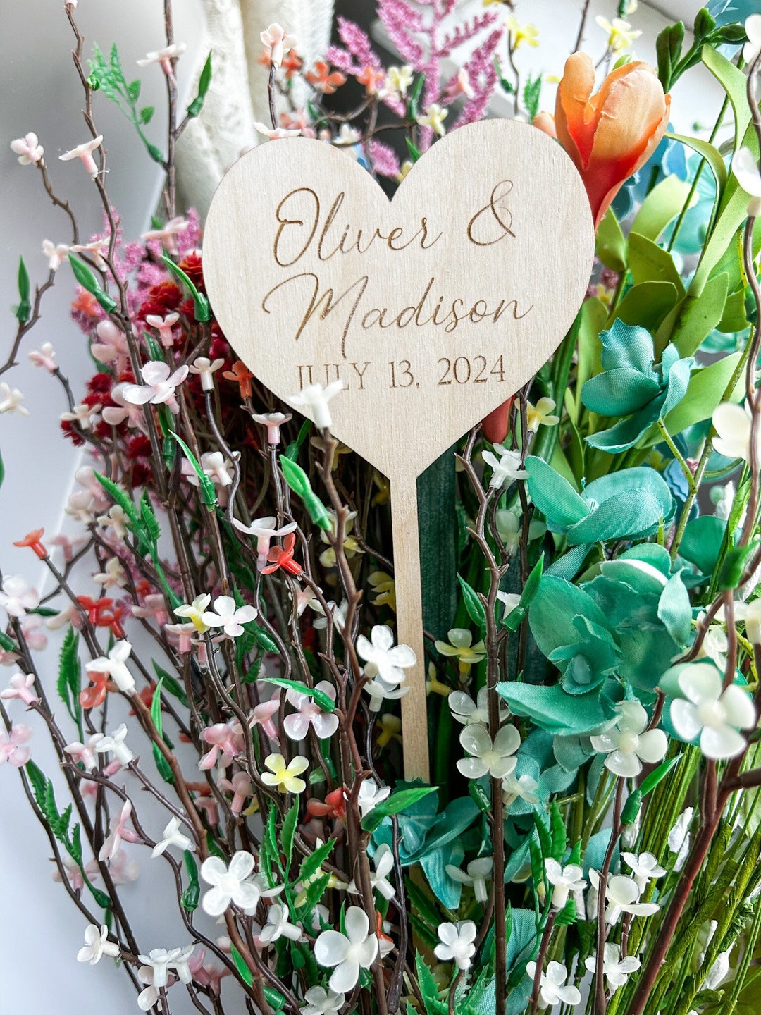 Personalized Wedding Table Centerpiece Heart Shaped, Personalized Table ...