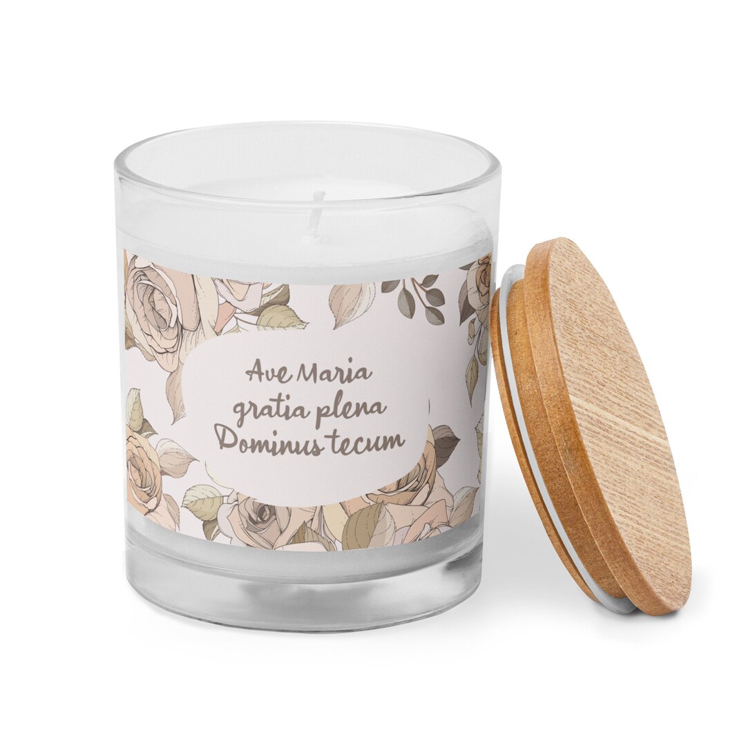 Ave Maria, Catholic Candle, Catholic Quote, Catholic Woman Gift, Mary ...