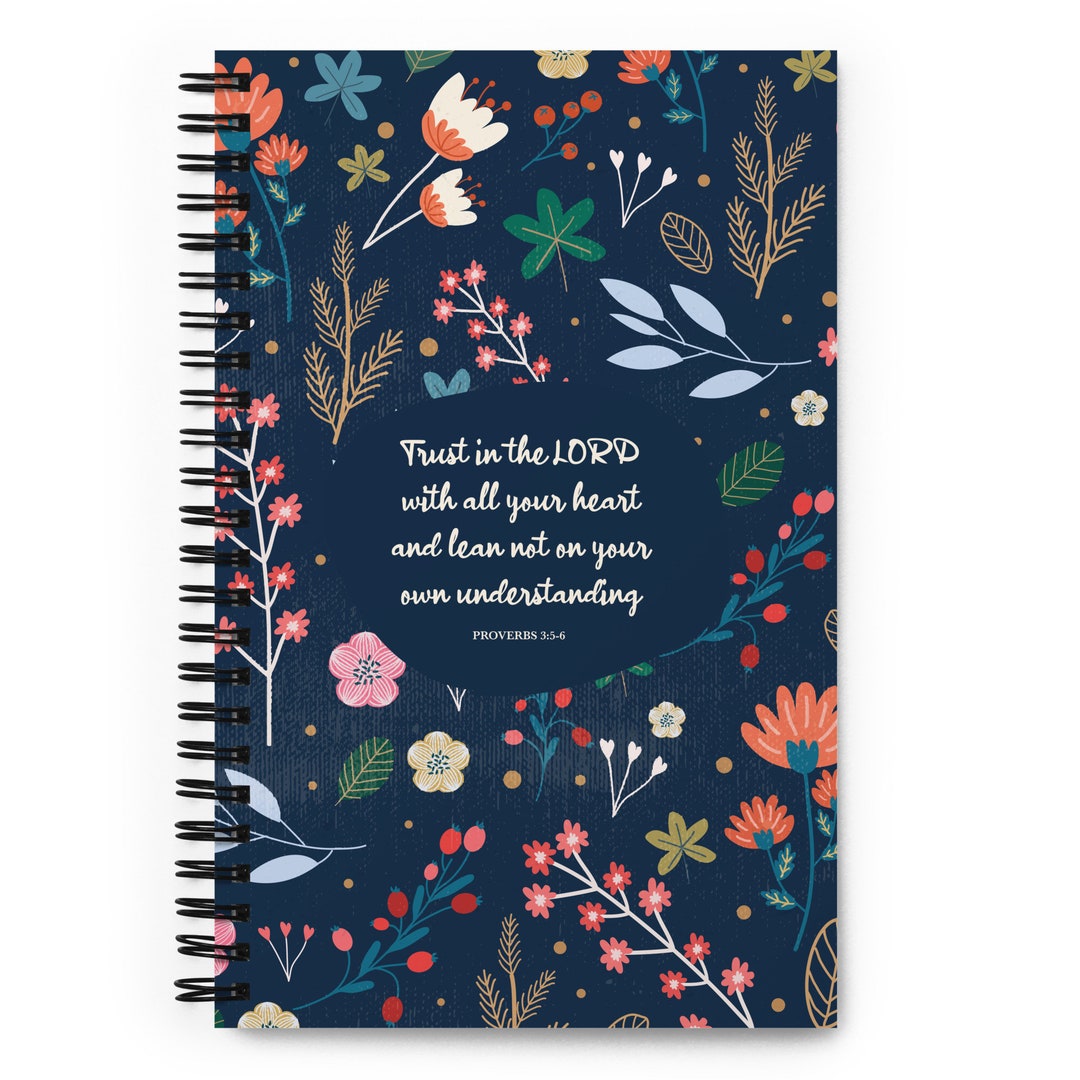 Proverbs 3:5-6, Christian Notebook, Scripture Notebook, Bible Verse ...