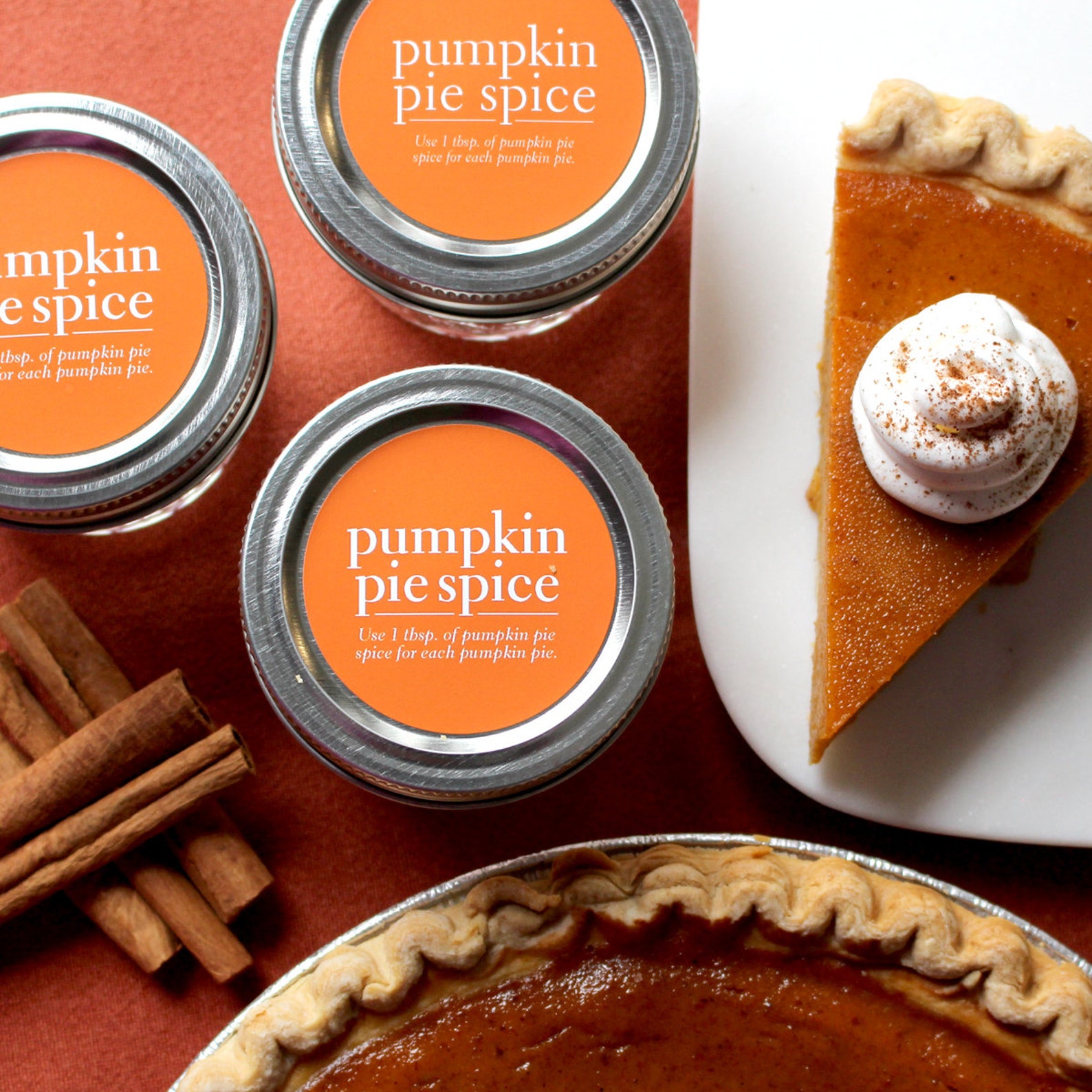 2 Round Printable Pumpkin Pie Spice Labels for Mason Jars Gifts or ...
