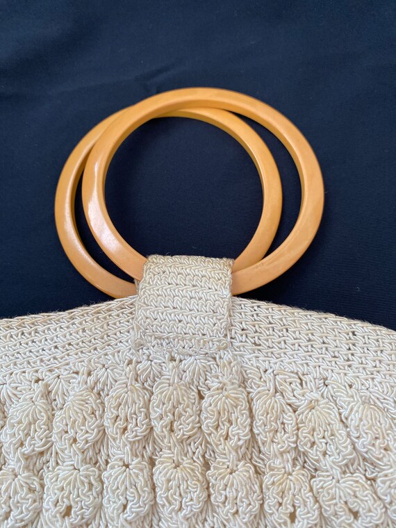Vintage crocheted bag with Bakelite handles - Gem