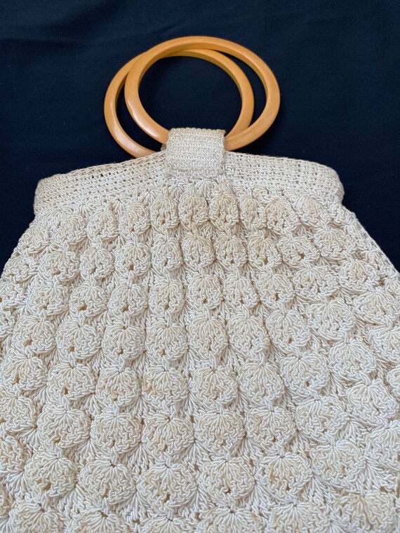 Vintage crocheted bag with Bakelite handles - Gem