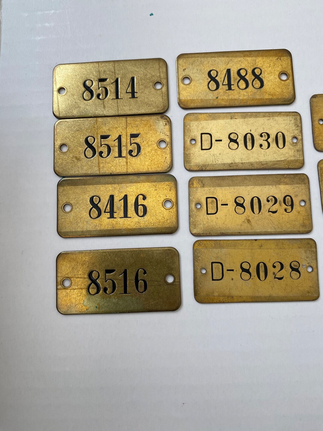 Vintage Brass Metal Number Tags - Etsy