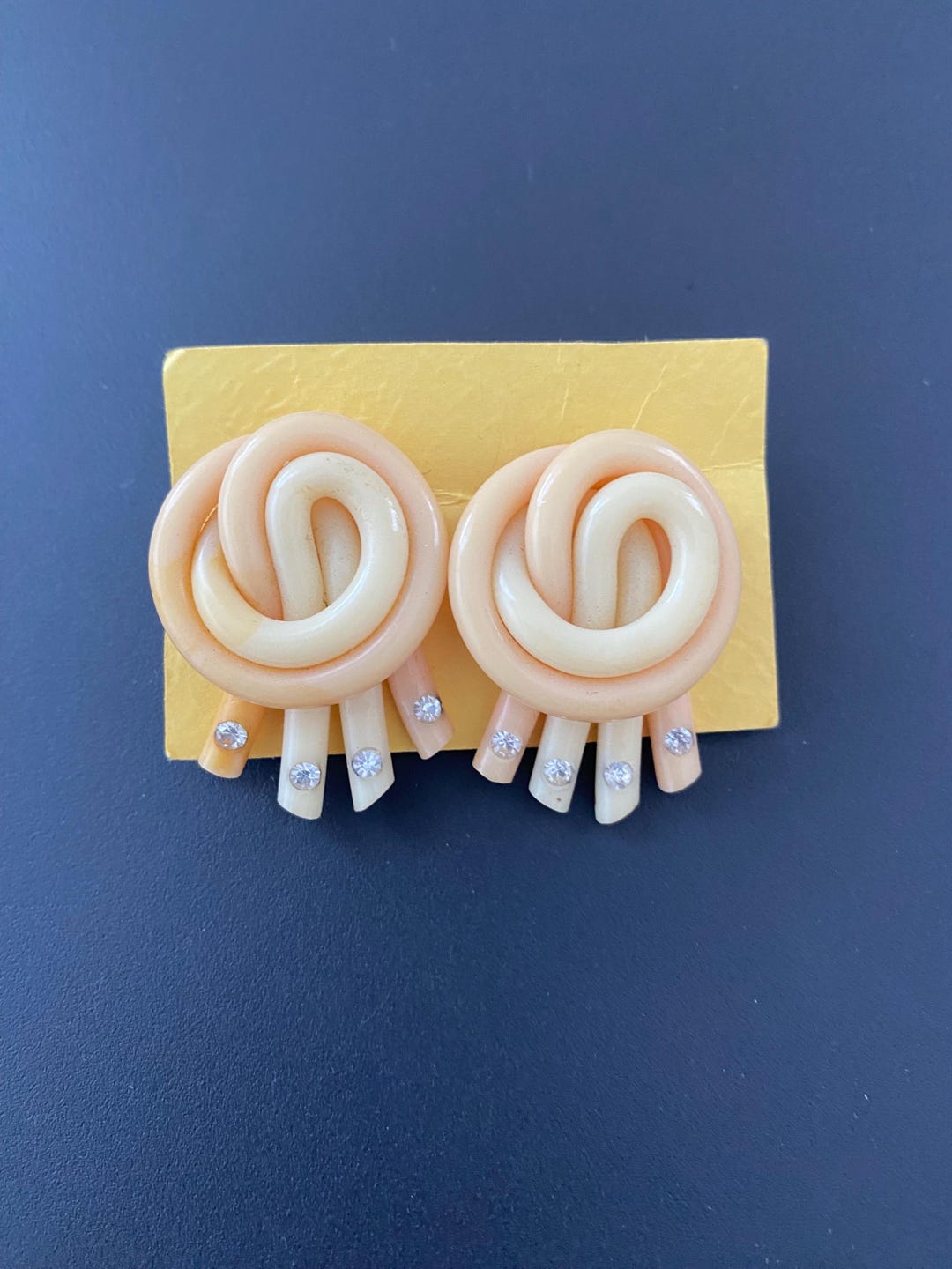 Vintage Art Deco Celluloid Clip Earrings - Etsy