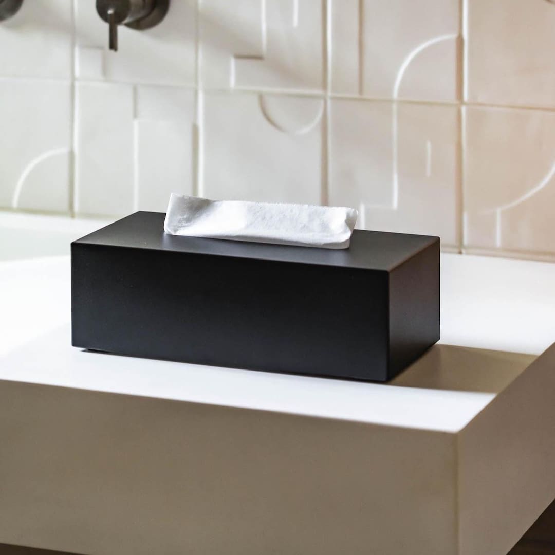 Black Stainless Steel Tissue Box Cover, Wallmounted / Freestanding ...