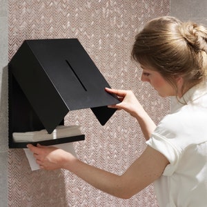 Z-fold Paper Towel Dispenser, Black Wall Mount Hand Towel Holder ...