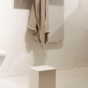 White Modern Bathroom Bin BORGO, Bathroom Rubbish Basket, Dustbin ...