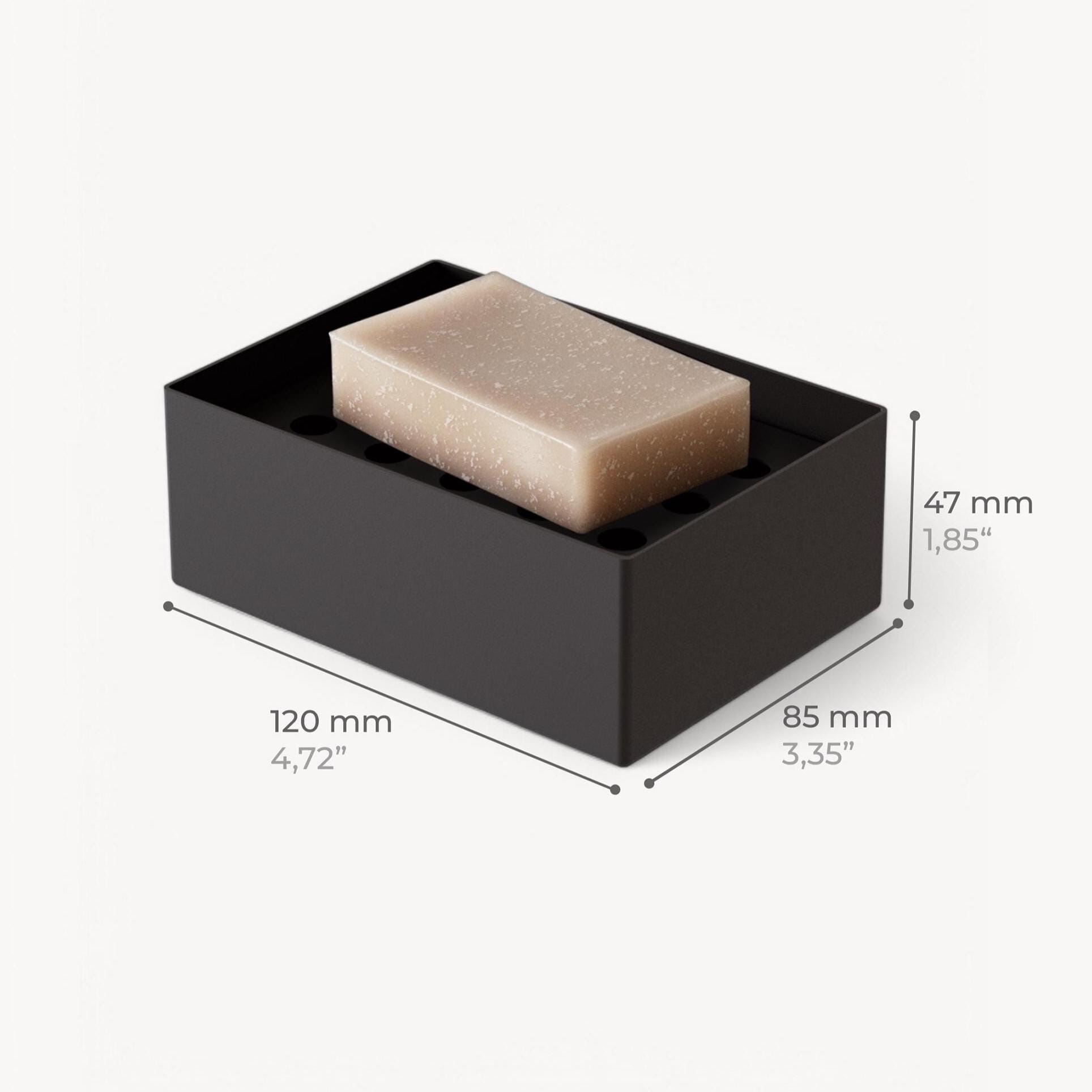 Black Minimalist Soap Dish, Stainless Steel Draining Soap Holder ...