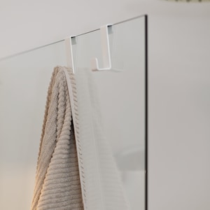Shower Hook White Over Glass Door Hook, Over Glass Shower Door Hooks ...