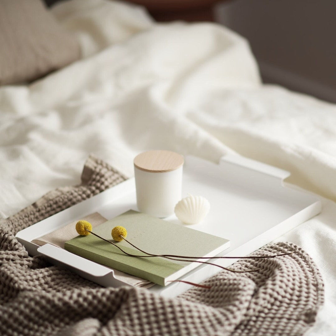 Decorative Coffee Table Tray, Minimalist Serving Tray With Holders ...