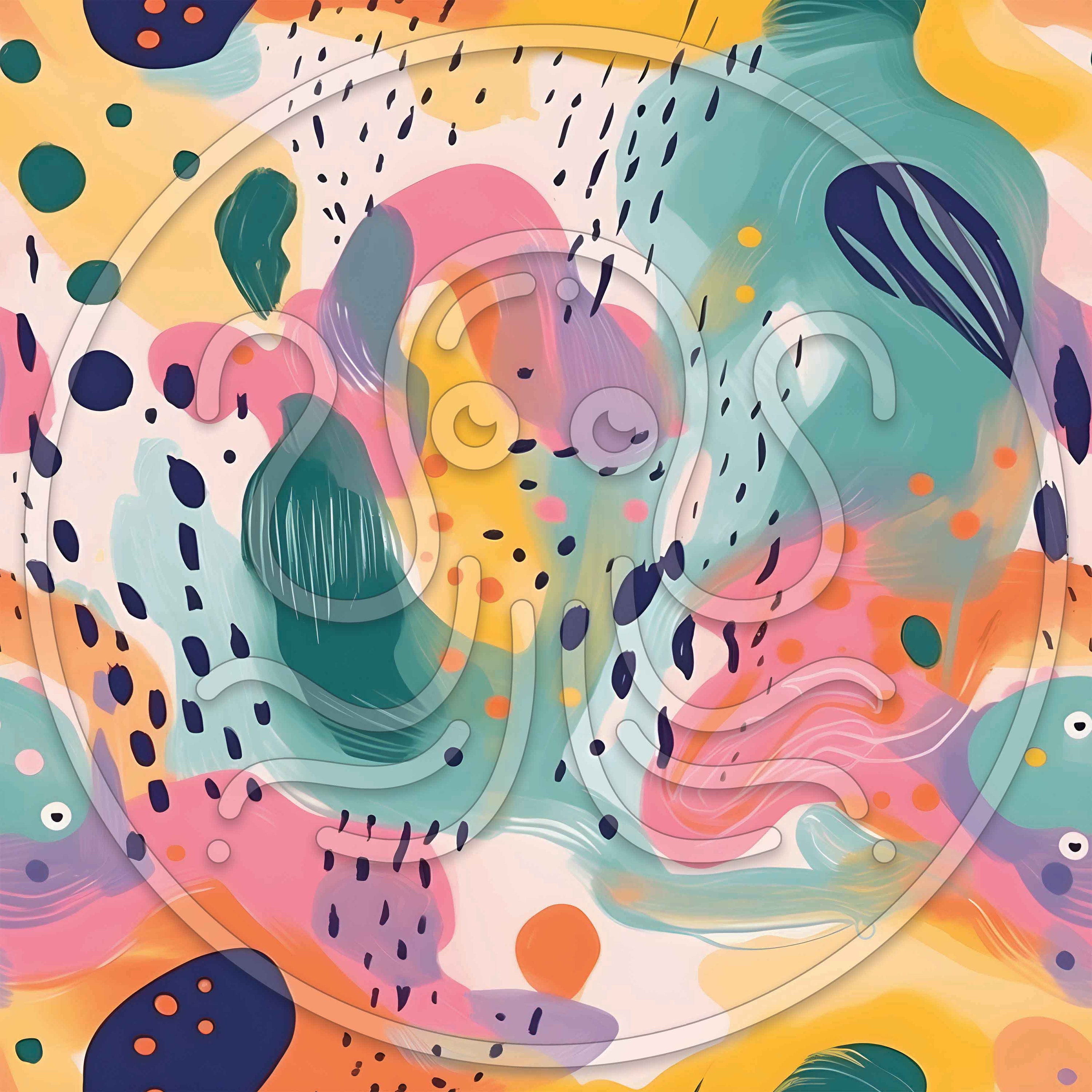 Acrylic Boho Digital Paper Pack Seamless Modern Colorful Papers Paint ...