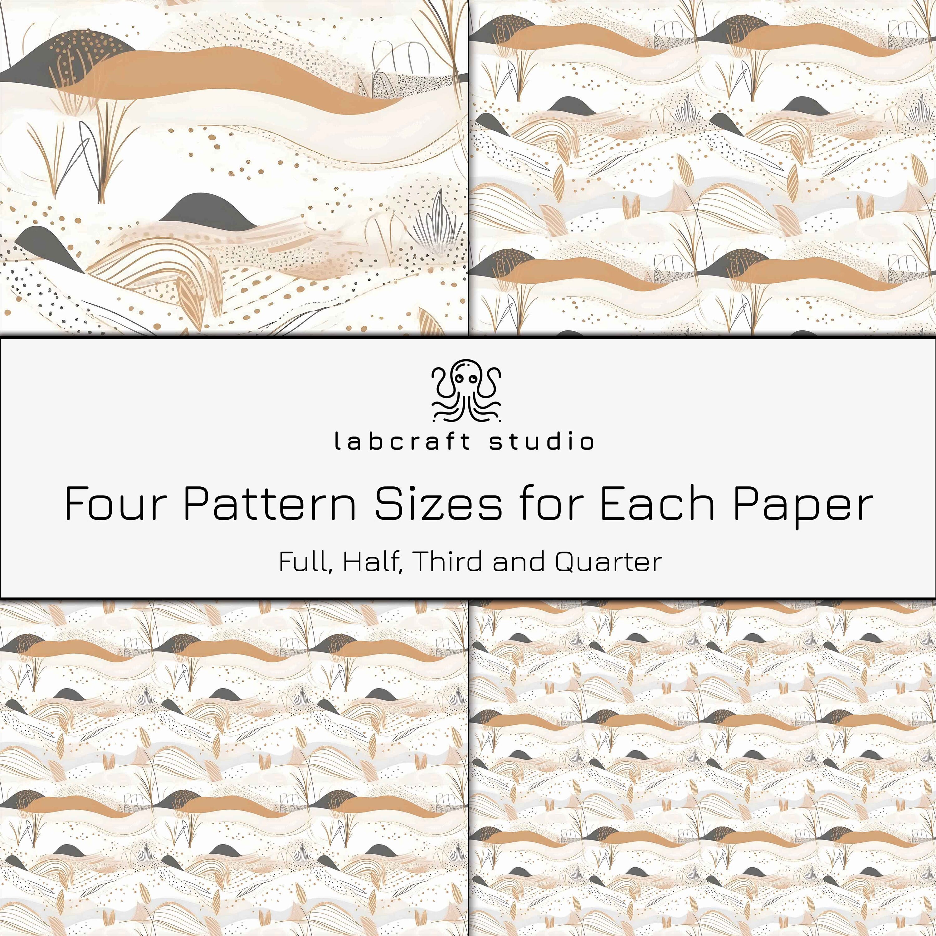 Boho Beach Digital Paper Pack Seamless Modern Scrapbooking Papers Paint ...