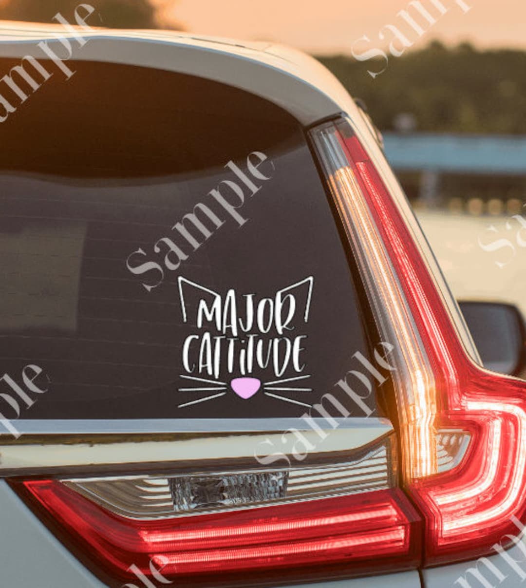 Major Cattitude Decal Cat Mom Cat Life Kitty Cat Meow Car Decal Laptop ...