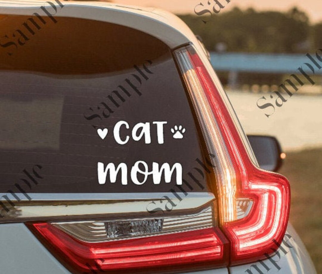 Cat Mom Decal Cat Mama Kitty Cat Meow Catnip Crazy Cat Lady Car Decal ...