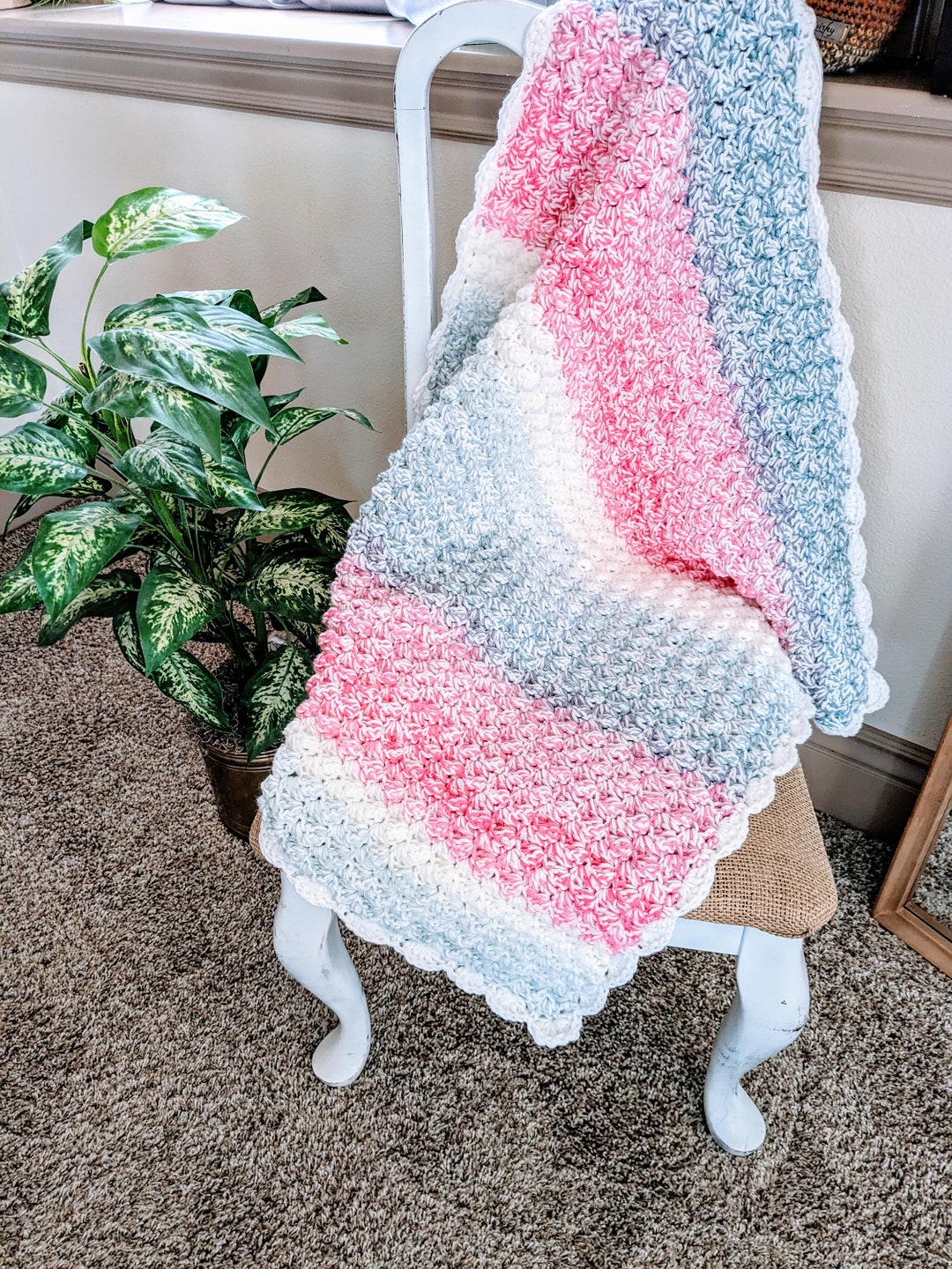 Crocheted Baby Blanket Handmade Afghan for Newborn in - Etsy