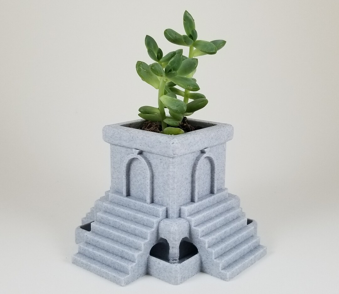 Aztec Planter, Succulent Planter, Desktop Planter, 3d Printed, Pla ...