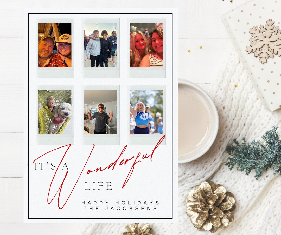 It's a Wonderful Life Family Christmas Holiday Card Template Holiday ...