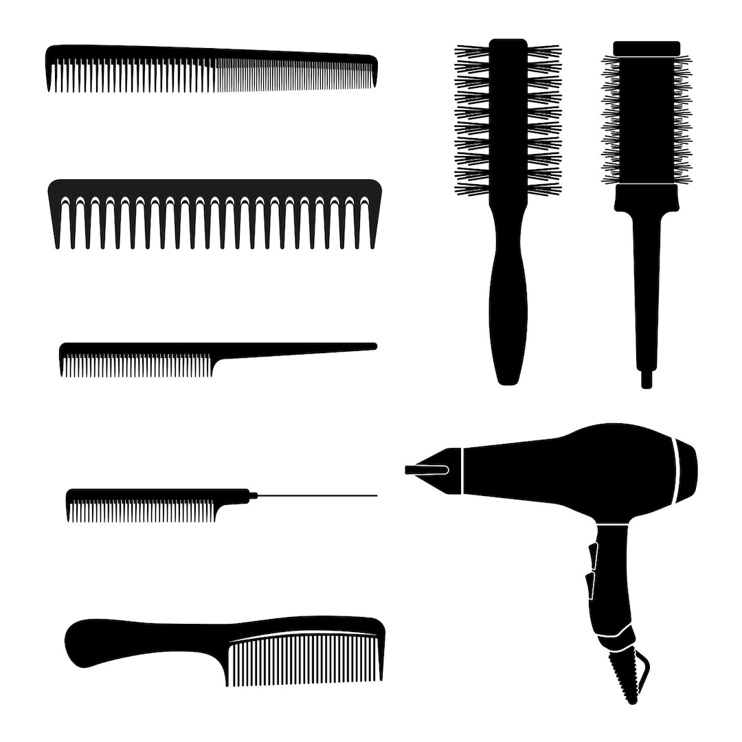 Comb Svg, Hair Brush Svg, Hair Stylist Tools Svg, Brush Svg, Hairdryer ...