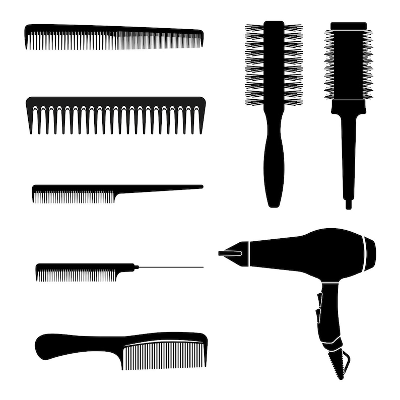 Comb Svg, Hair Brush Svg, Hair Stylist Tools Svg, Brush Svg, Hairdryer ...