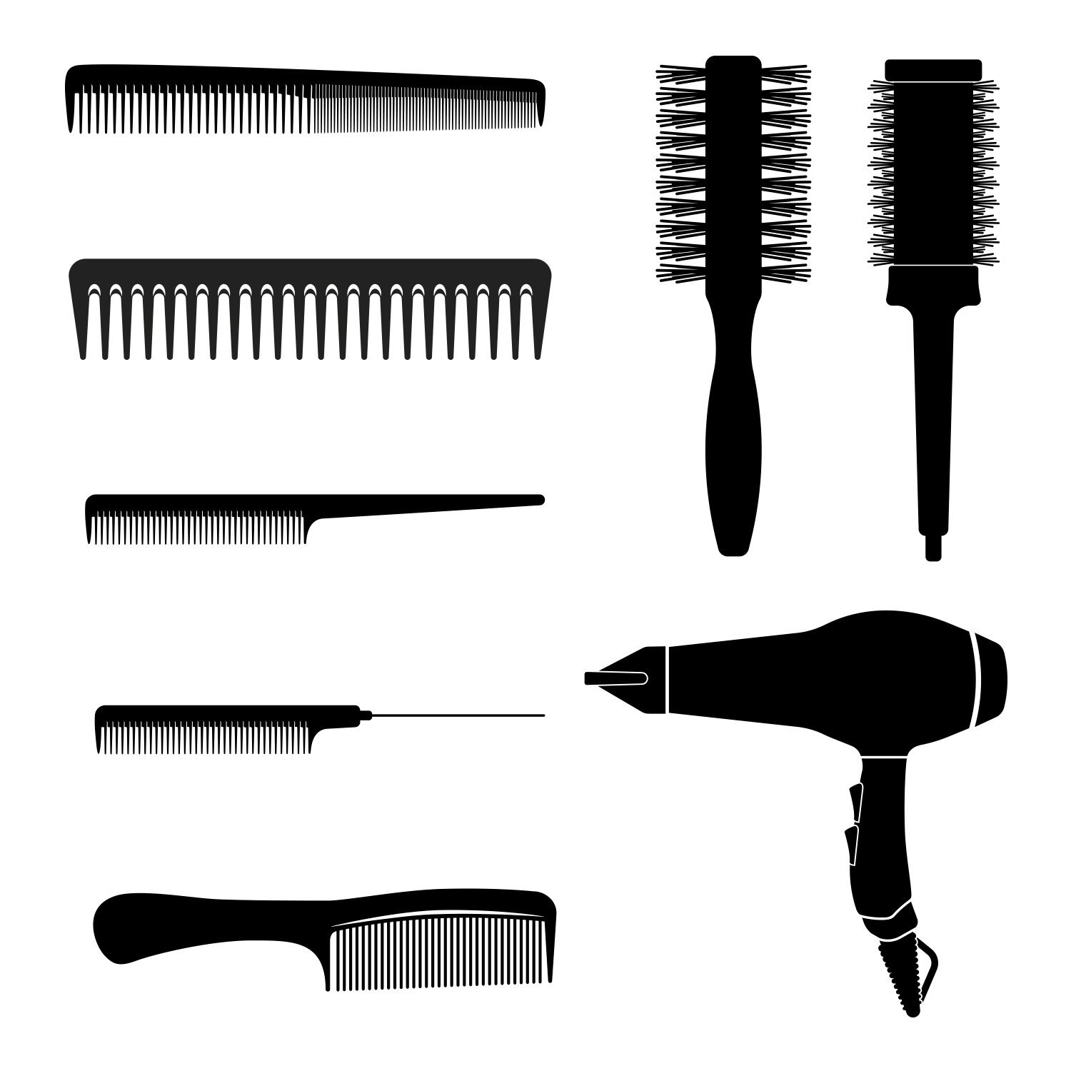 Comb Svg, Hair Brush Svg, Hair Stylist Tools Svg, Brush Svg, Hairdryer ...