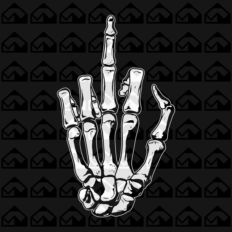 Skeleton Middle Finger Svg Png, Instant Download - Etsy