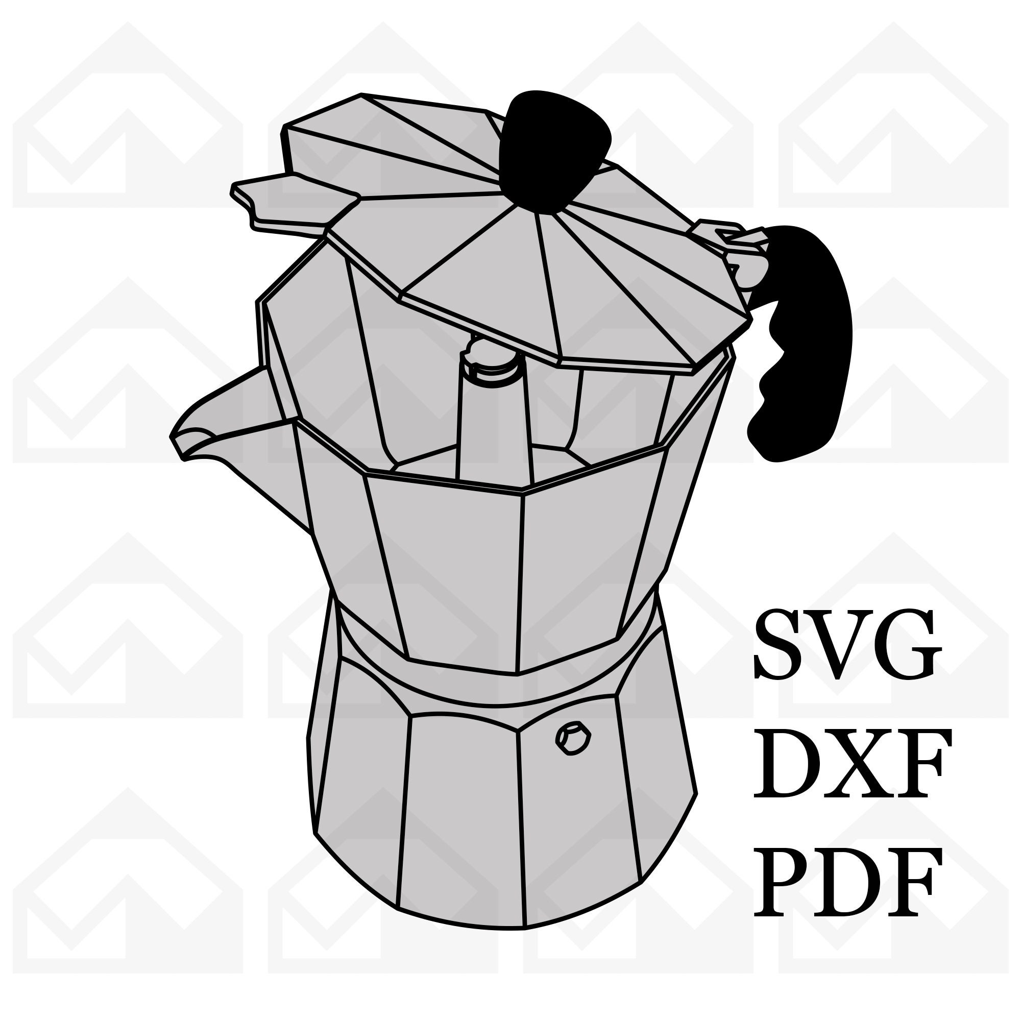 Moka Pot Bundle SVG, Coffee-maker SVG, Coffee Lover SVG, Cappuccino Svg ...