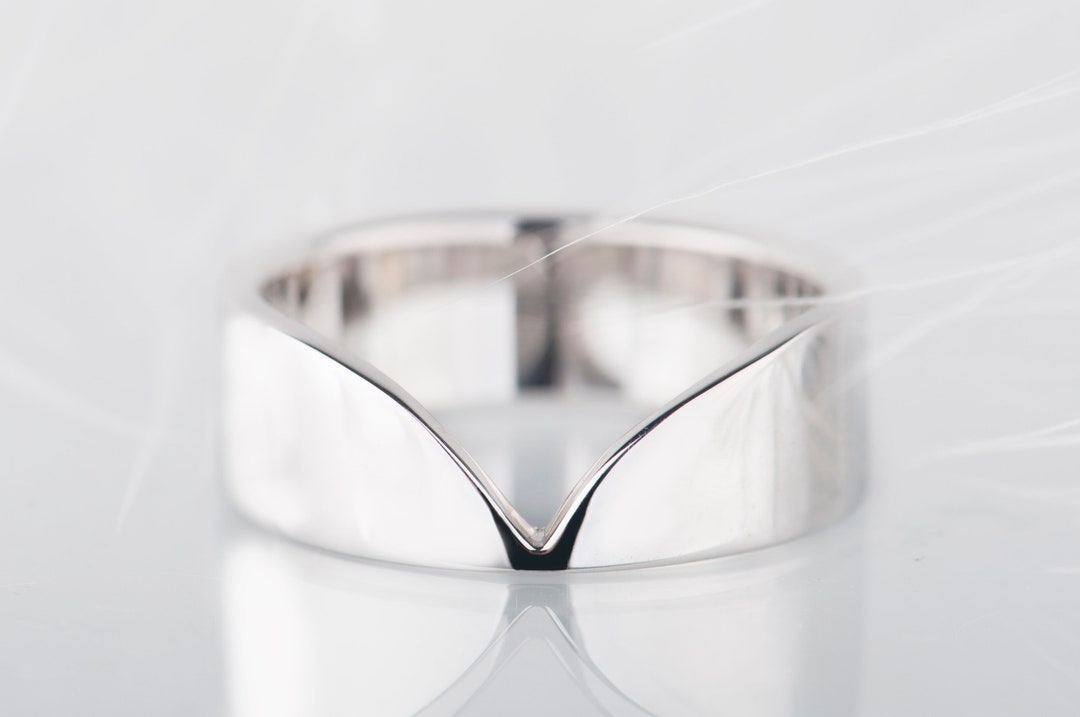 Sterling Silver Chevron Band - Etsy