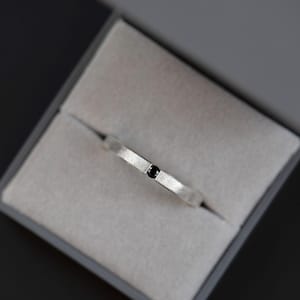 Sterling Silver Black Diamond Tension Ring - Etsy