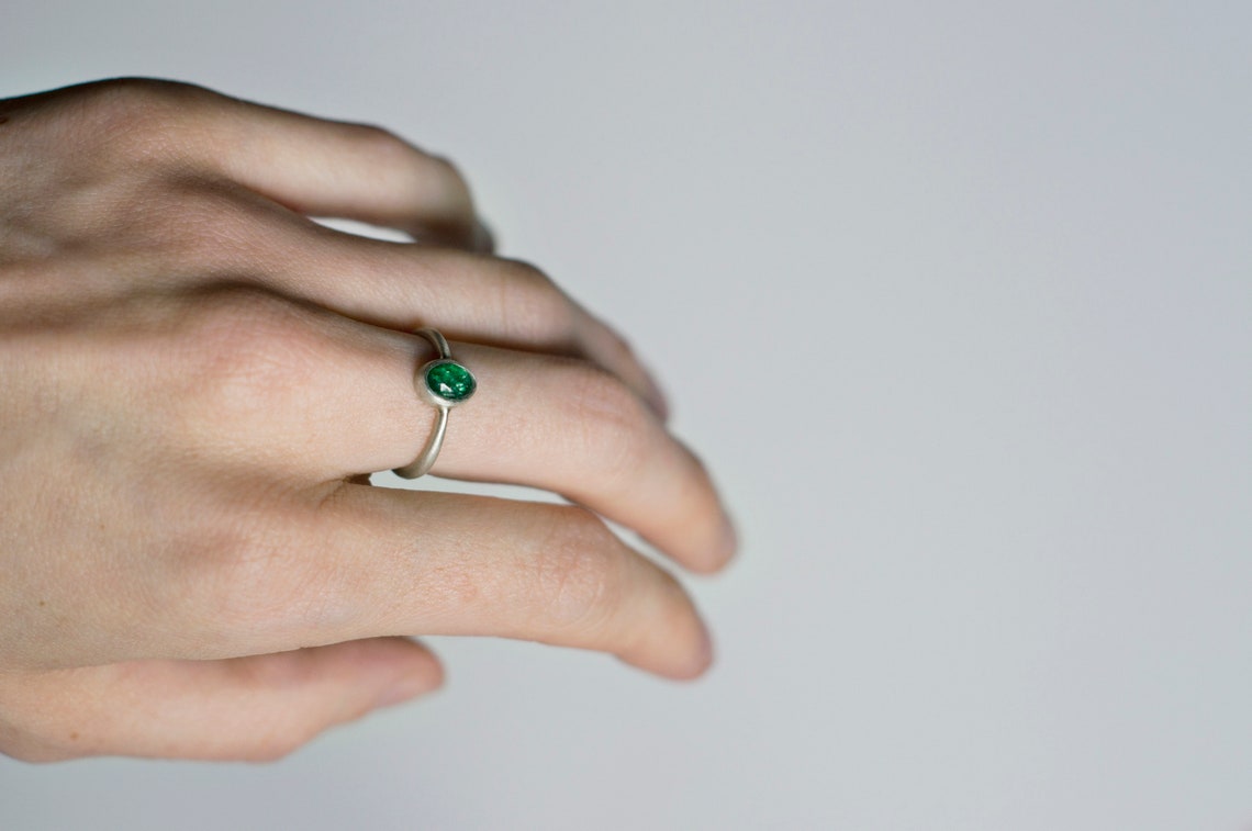 Sterling Silver Oval Aventurine Ring - Etsy