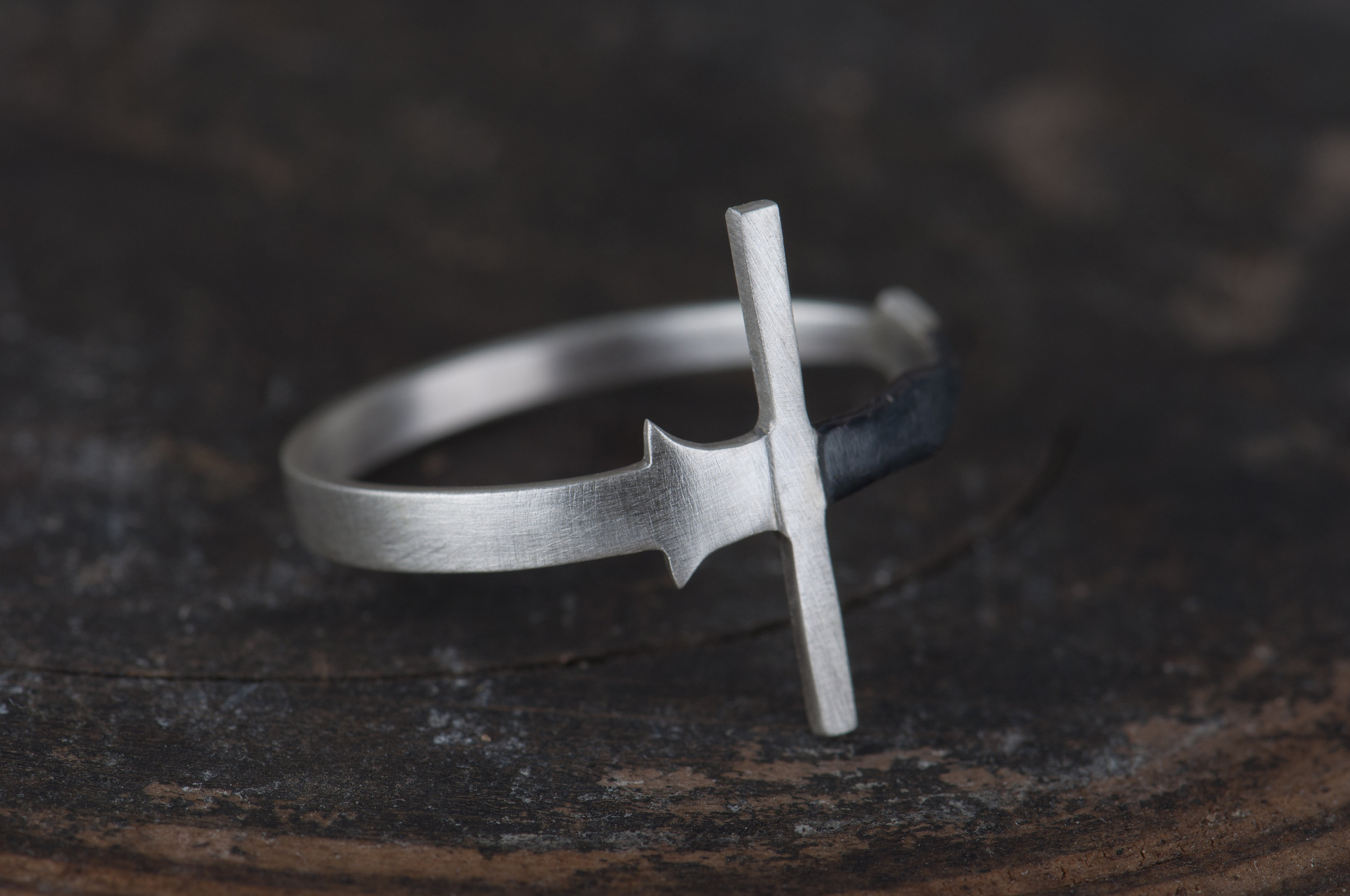 Sterling silver sword ring, Federschwert
