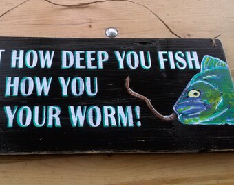 Fishing signs | Etsy